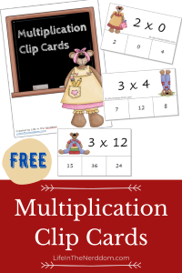 Printable Multiplication Clip Cards - Life in the Nerddom
